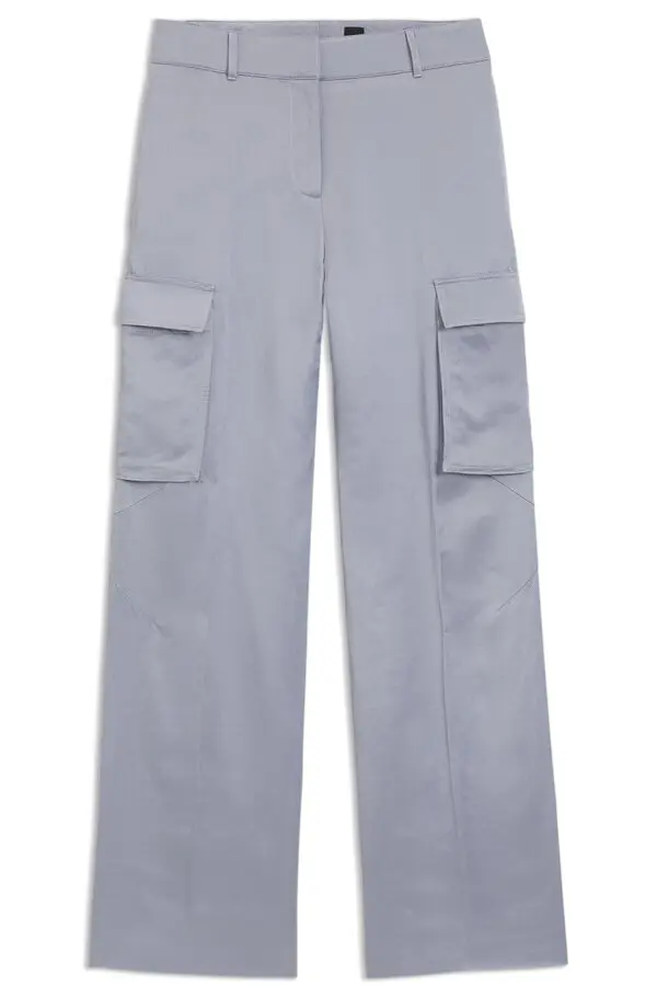 BOSS Regular-fit Sateen Trousers