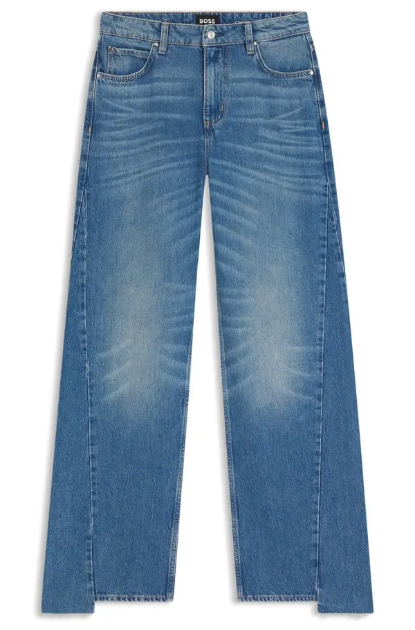 BOSS Relaxed-fit Jeans With Stepped Hems