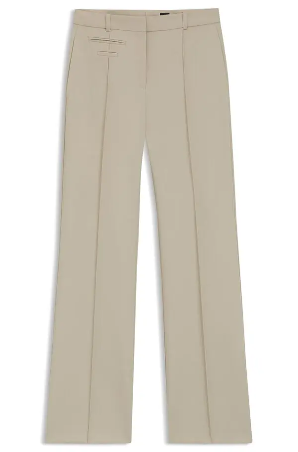 BOSS Regular-fit Virgin-wool Twill Trousers - Light Beige