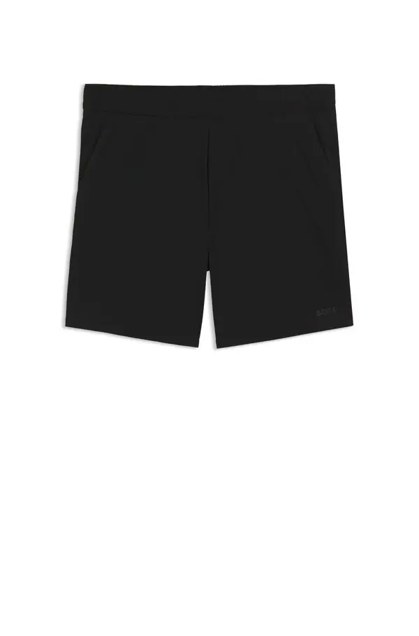 BOSS Active Quick-dry Shorts With Layered Design - Black