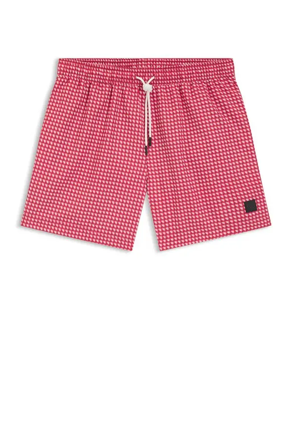 BOSS Printed Board Shorts - Dark Red