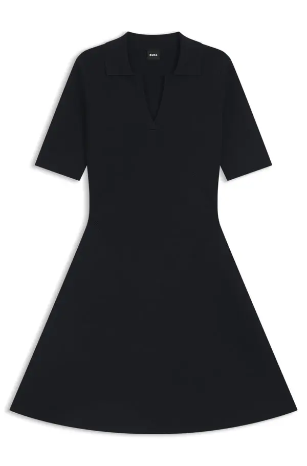 BOSS Knitted Skipper Collar Dress - Dark Blue