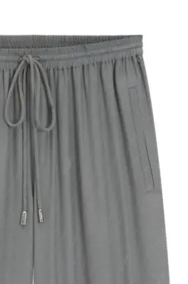 BOSS Wide-leg Trousers With Logo Jacquard