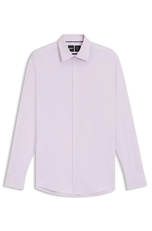 BOSS Slim-fit Shirt In Italian-made Performance-stretch Jersey - Light Pink