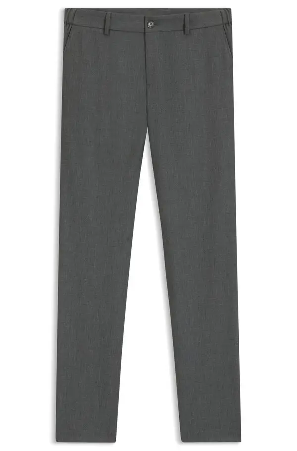 BOSS Slim-fit Micro-patterned Trousers - Grey