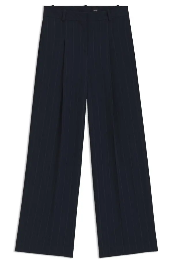 BOSS Pinstripe Wide-leg Trousers