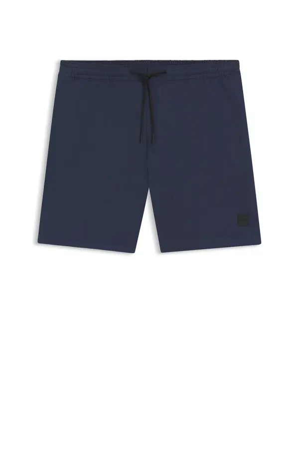BOSS Logo-badge Swim Shorts With Packable Construction - Dark Blue