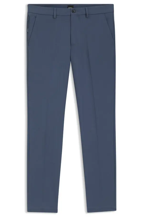 BOSS Slim-fit Cotton-blend Twill Pants - Light Blue