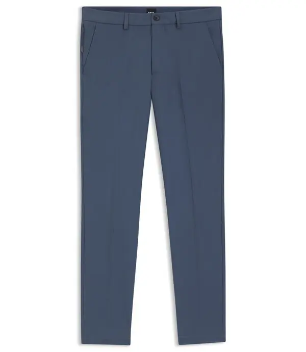 BOSS Slim-fit Cotton-blend Twill Pants - Light Blue