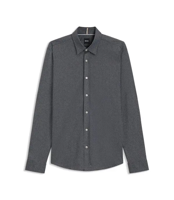 BOSS Slim-fit Shirt In Cotton-blend Jacquard