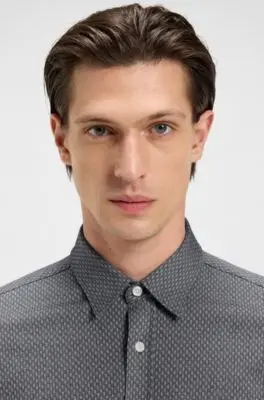 BOSS Slim-fit Shirt In Cotton-blend Jacquard