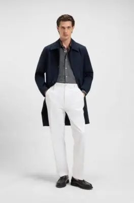 BOSS Slim-fit Shirt In Cotton-blend Jacquard