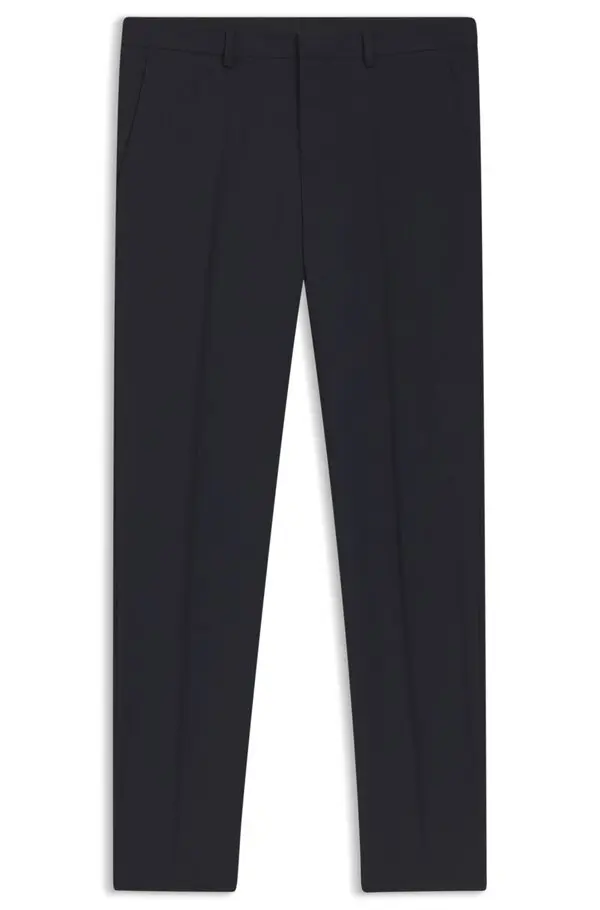 Hugo Extra-slim-fit Virgin Wool Trousers - Dark Blue