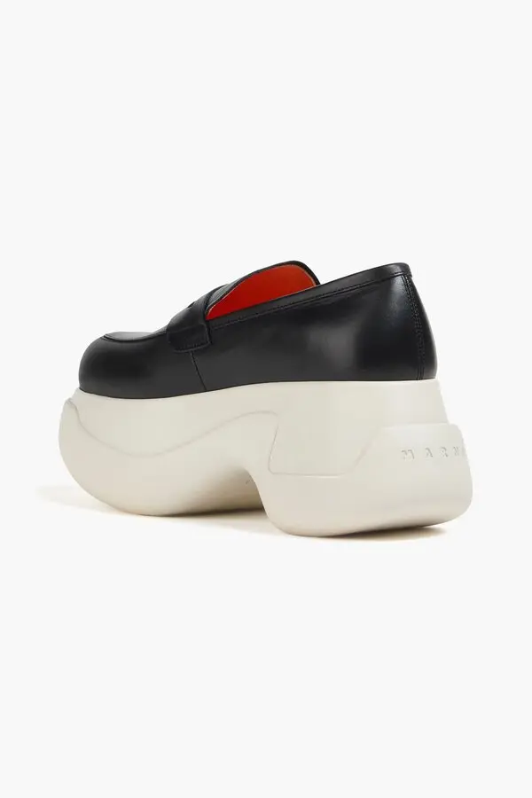 Marni Leather Platform Loafers - Black