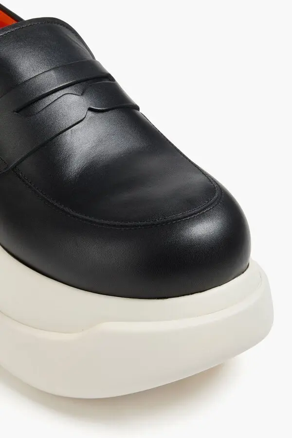 Marni Leather Platform Loafers - Black
