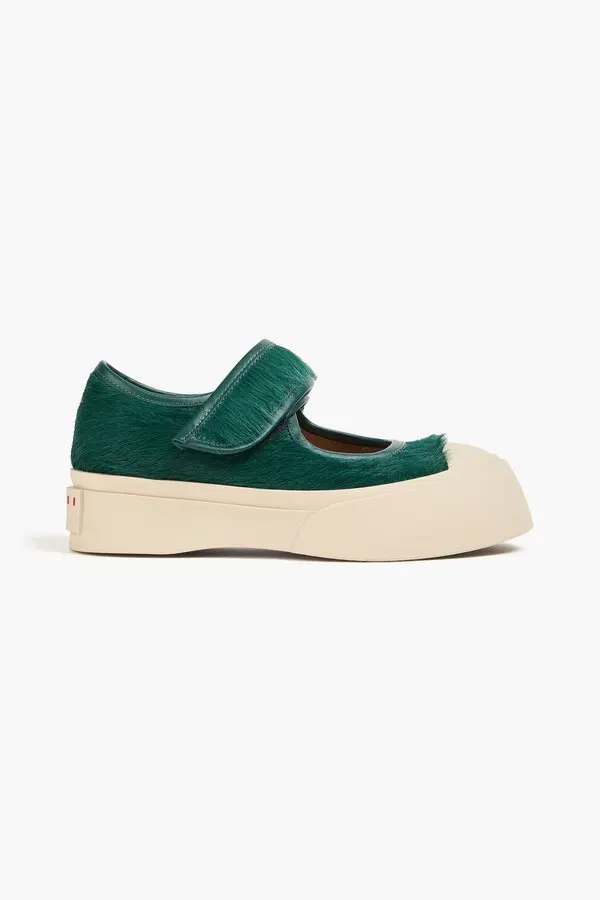Marni Pablo Calf Hair Platform Sneakers - Emerald