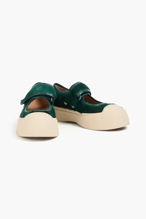 Marni Pablo Calf Hair Platform Sneakers - Emerald