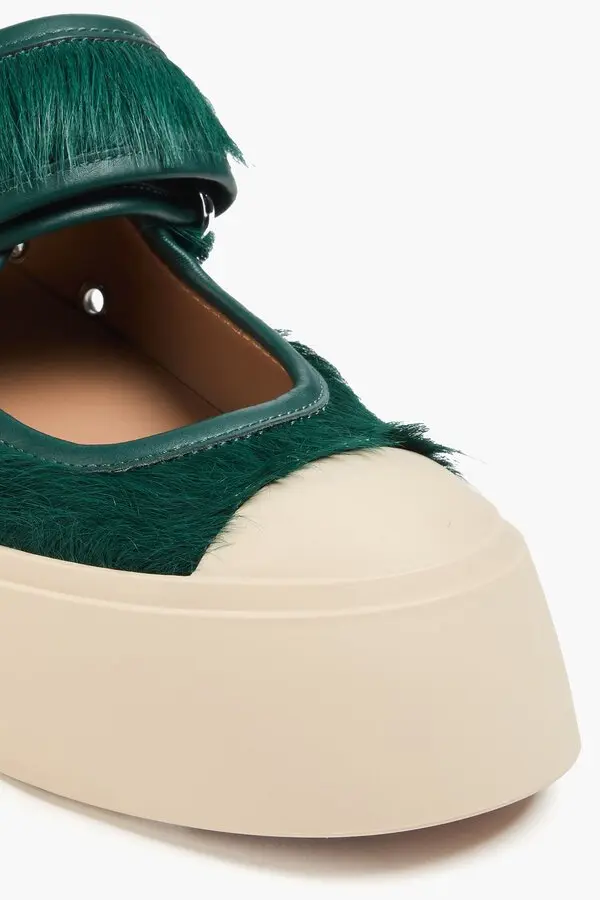 Marni Pablo Calf Hair Platform Sneakers - Emerald