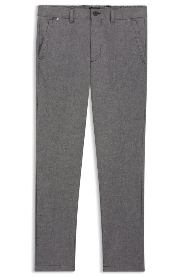 BOSS Slim-fit Dobby Trousers - Grey