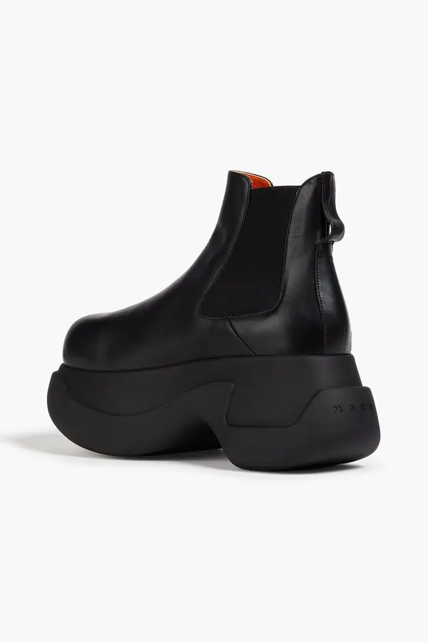 Marni Leather Platform Chelsea Boots - Black