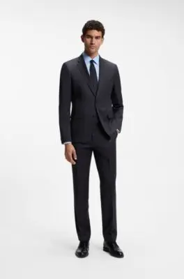 BOSS Regular-fit Virgin Wool Serge Pants - Dark Blue