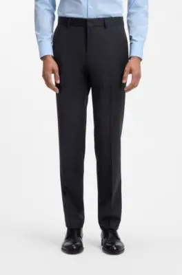 BOSS Regular-fit Virgin Wool Serge Pants - Dark Blue