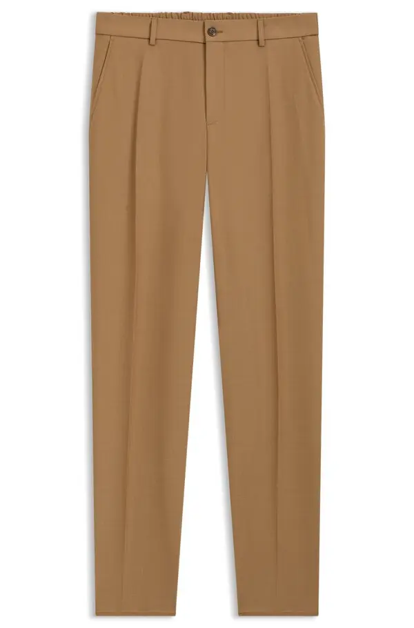 BOSS Tapered-fit Trousers In Stretch Fabric - Beige