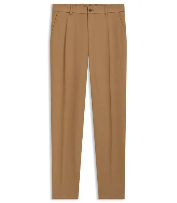 BOSS Tapered-fit Trousers In Stretch Fabric - Beige