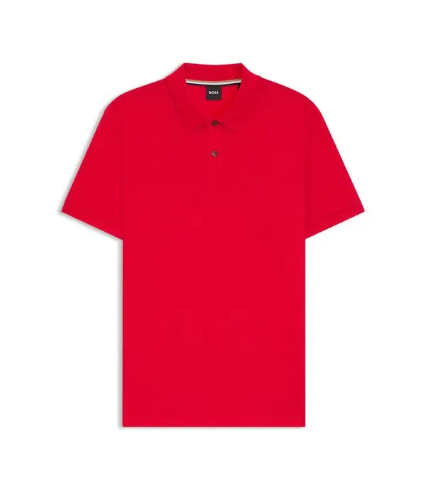 BOSS Pallas Logo-detail Polo Shirt In Cotton Piqu - Red