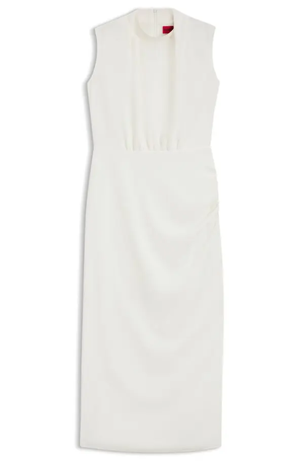 Hugo Drape-detail Maxi Dress With Mock Neck