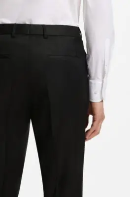 BOSS Extra-slim-fit Virgin Wool Serge Pants - Black