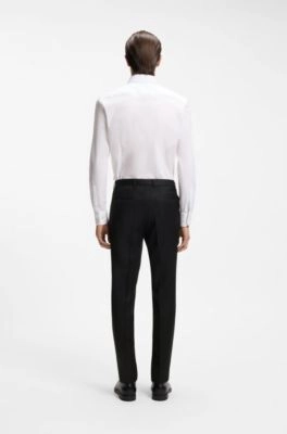 BOSS Extra-slim-fit Virgin Wool Serge Pants - Black
