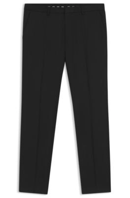 BOSS Extra-slim-fit Virgin Wool Serge Pants - Black