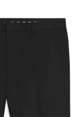 BOSS Extra-slim-fit Virgin Wool Serge Pants - Black