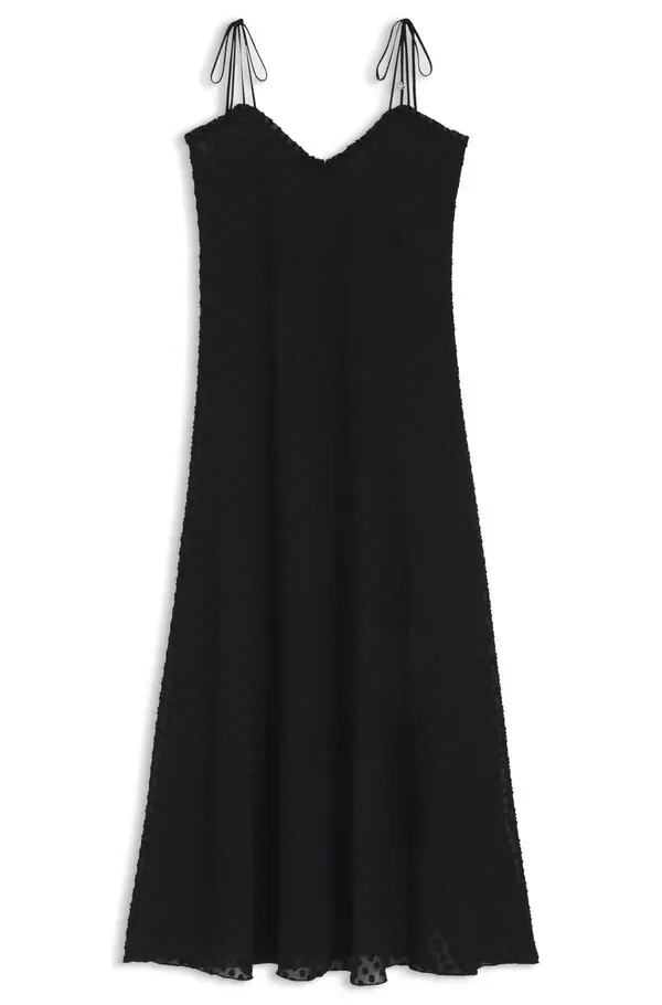 Hugo Burnout-dot Dress With Spaghetti Straps