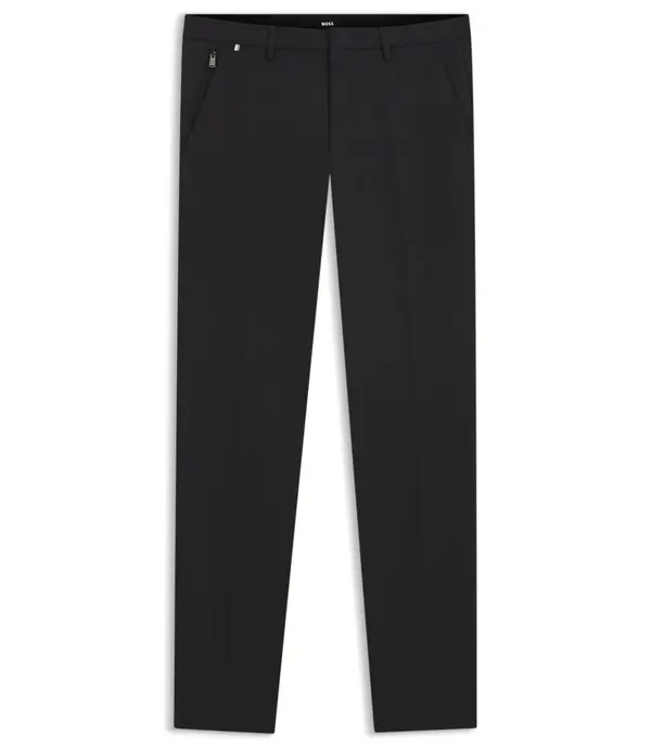 BOSS Slim-fit Stretch Cotton Trousers - Black