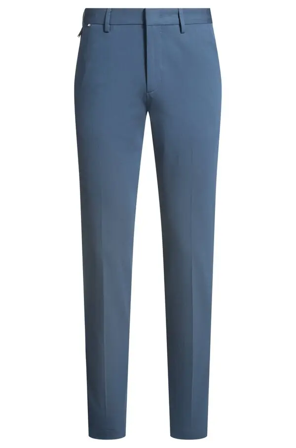 BOSS Slim-fit Trousers In Stretch Cotton - Blue