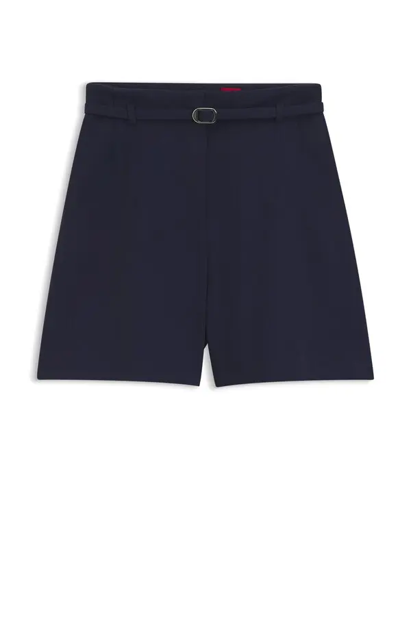 Hugo Regular-fit Shorts With Buckled Belt