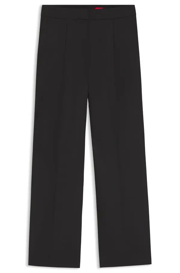 Hugo Regular-fit Wide-leg Trousers - Black
