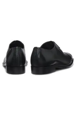BOSS Cap-toe Leather Derby Shoes - Black