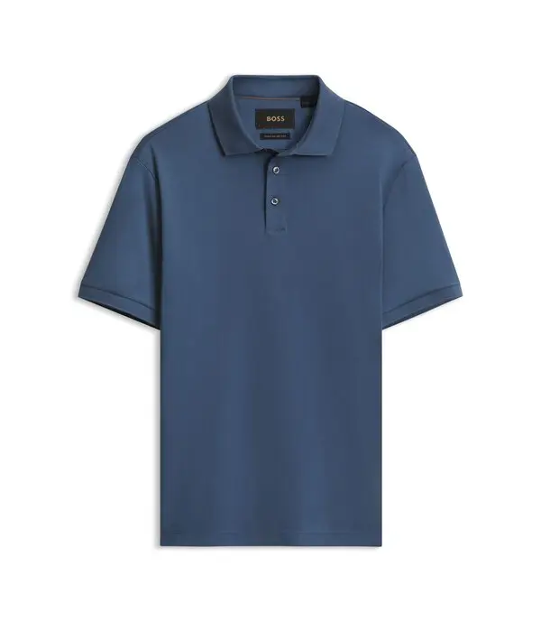 BOSS Mercerized-cotton Polo Shirt - Blue