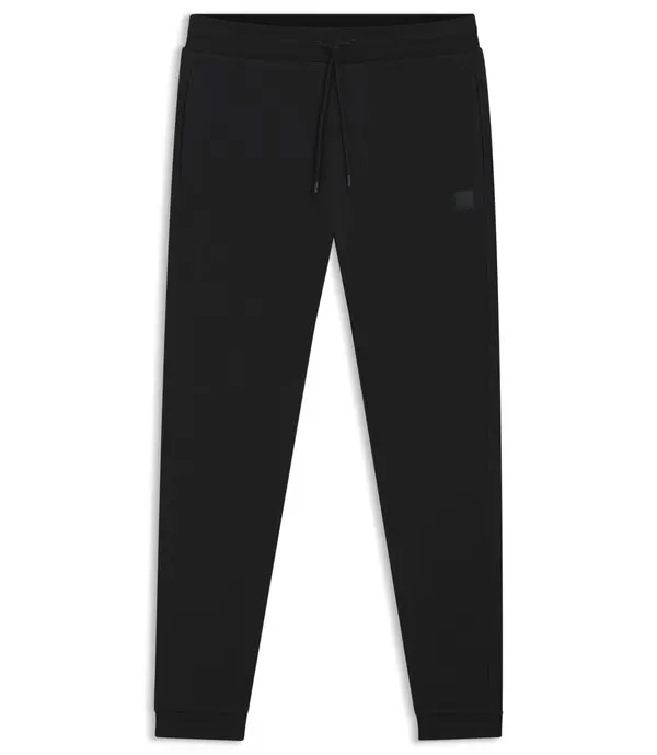 BOSS Cotton-terry Sweatpants With Logo Patch - Black