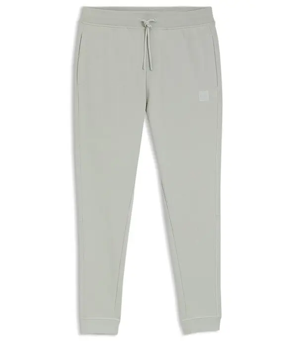 BOSS Cotton-terry Sweatpants With Logo Patch - Silver