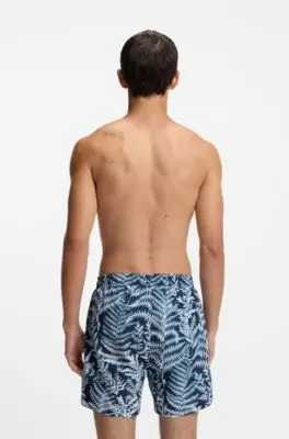 Hugo Printed Quick-dry Swim Shorts - Light Blue