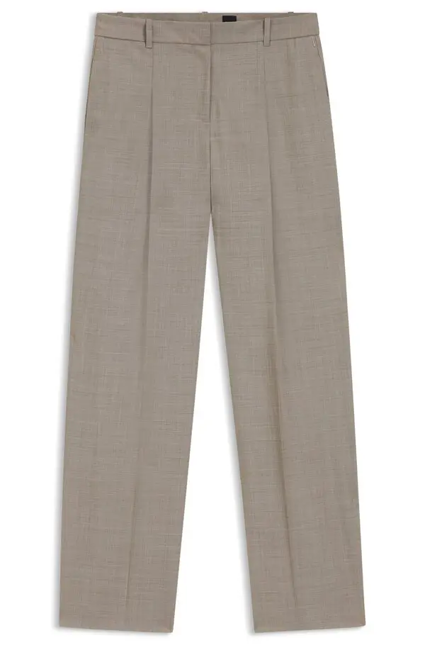 BOSS Regular-fit Trousers In Stretch-wool Sharkskin