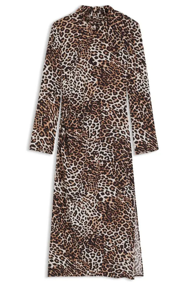 Hugo Tie-neck Leopard Print Dress
