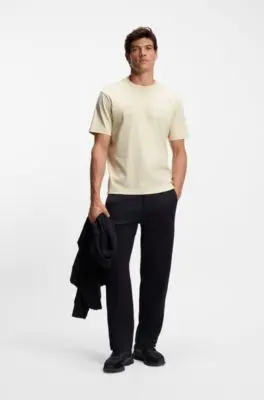 BOSS Structured-logo T-shirt In Cotton Jersey - White