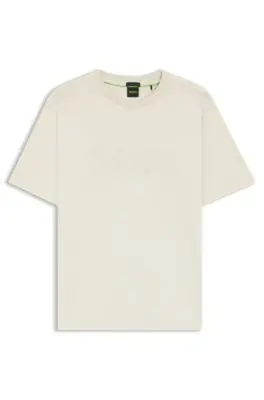 BOSS Structured-logo T-shirt In Cotton Jersey - White