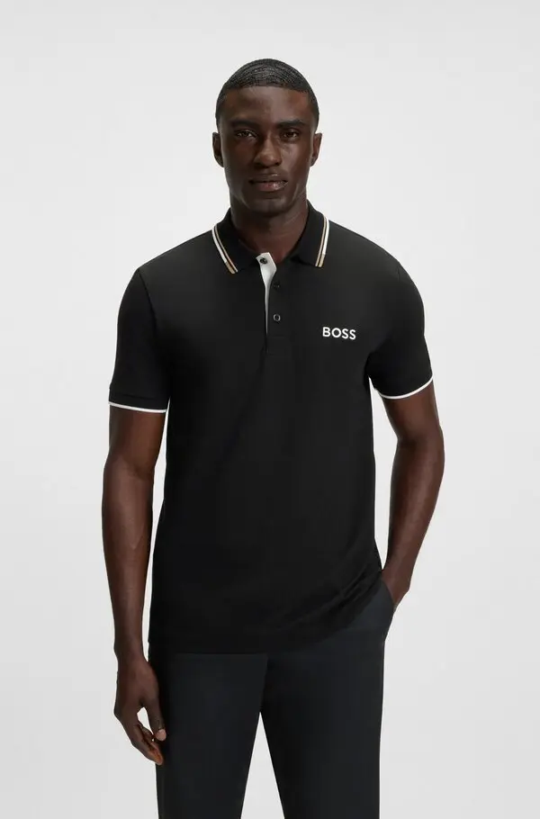 BOSS Active Paddy Regular-fit Polo Shirt In Quick-dry Stretch Pique - Black