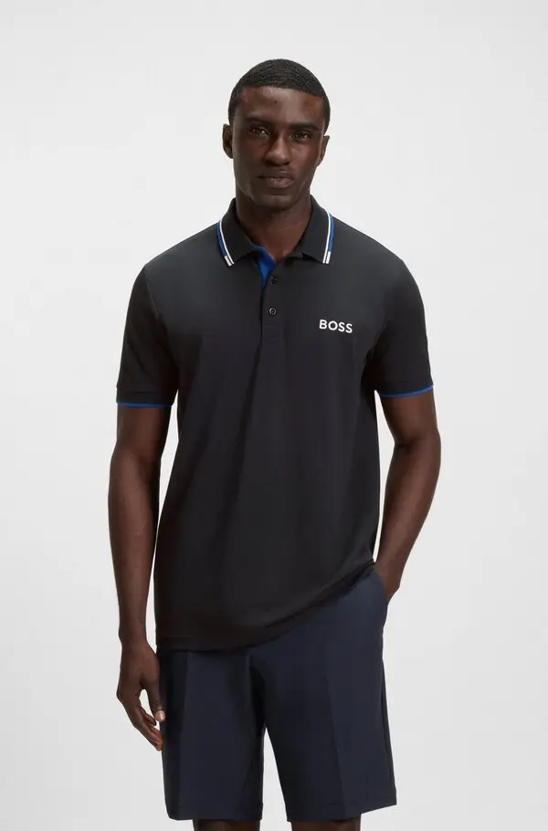 BOSS Active Paddy Regular-fit Polo Shirt In Quick-dry Stretch Pique - Dark Blue